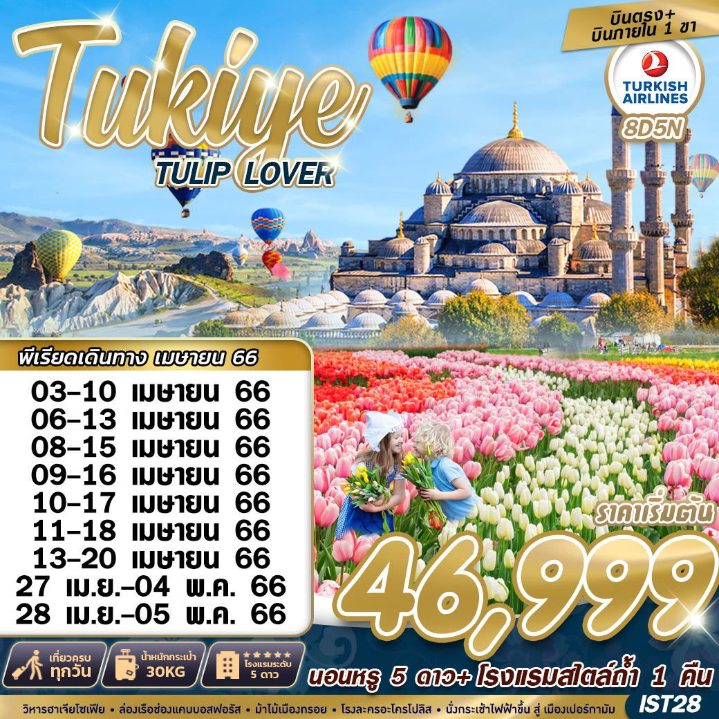 IST28 TURKIYE TULIP LOVER 8D5N+DOM FLG BY TK