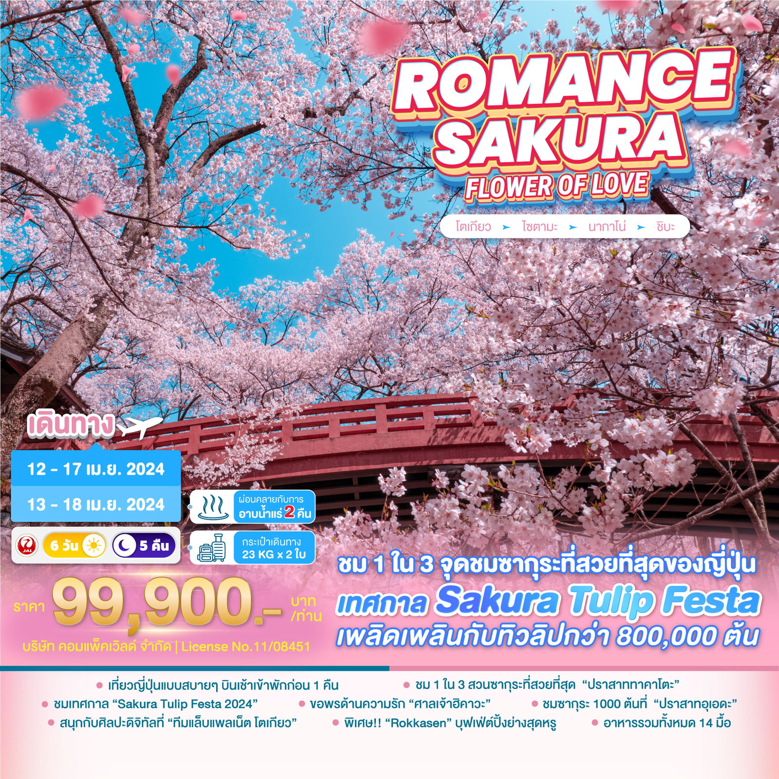 ทัวร์ญี่ปุ่น Romance Sakura Flower of Love
