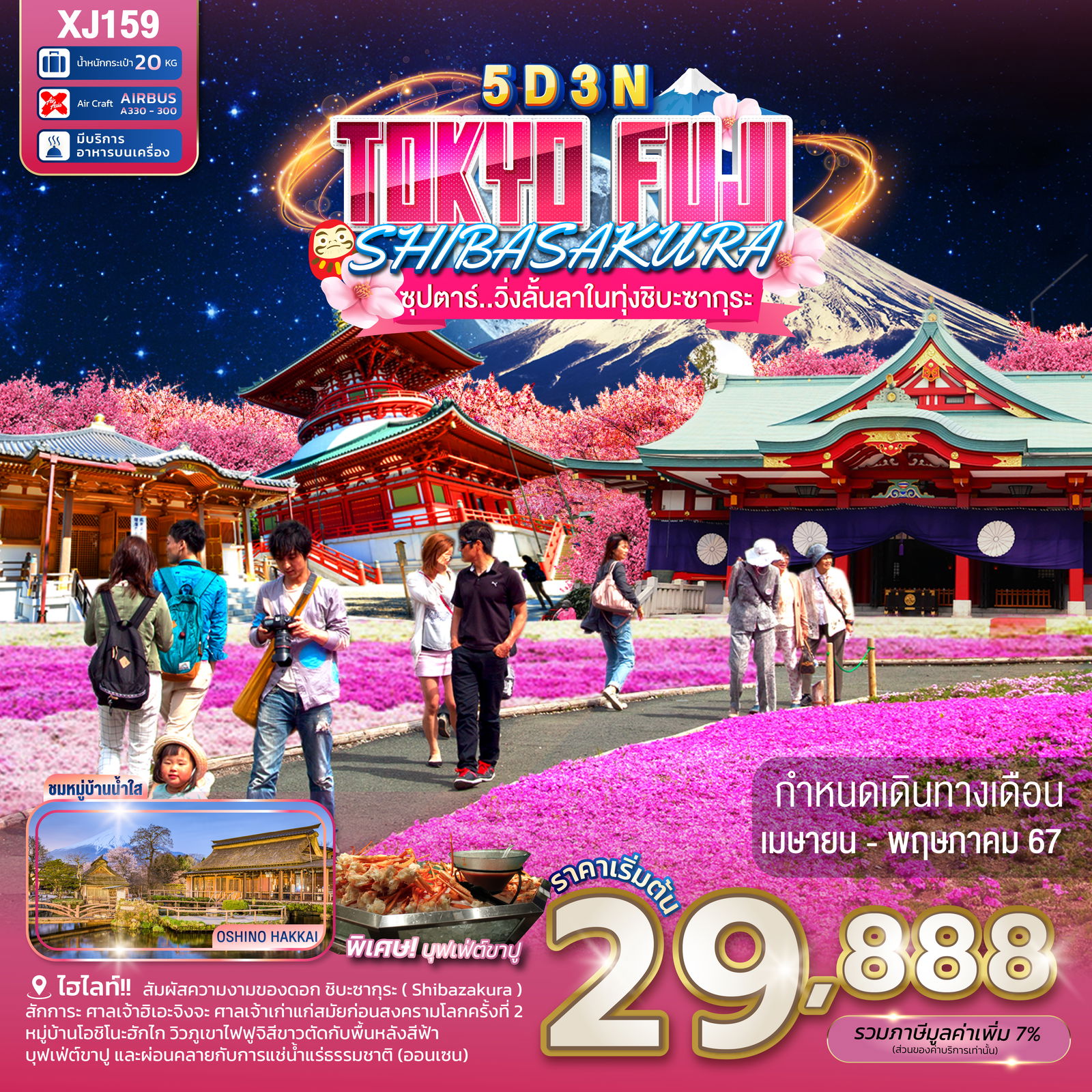 XJ159 - TOKYO FUJI SHIBASAKURA 5D 3N BY XJ "ซุปตาร์...วิ่งลั้นลาในทุ่งชิบะซากุระ"(APR-MAY ...